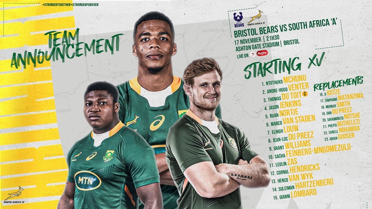 LIVE RUGBY ! Bristol Bears vs Emerging Springboks Live Stream Full ...