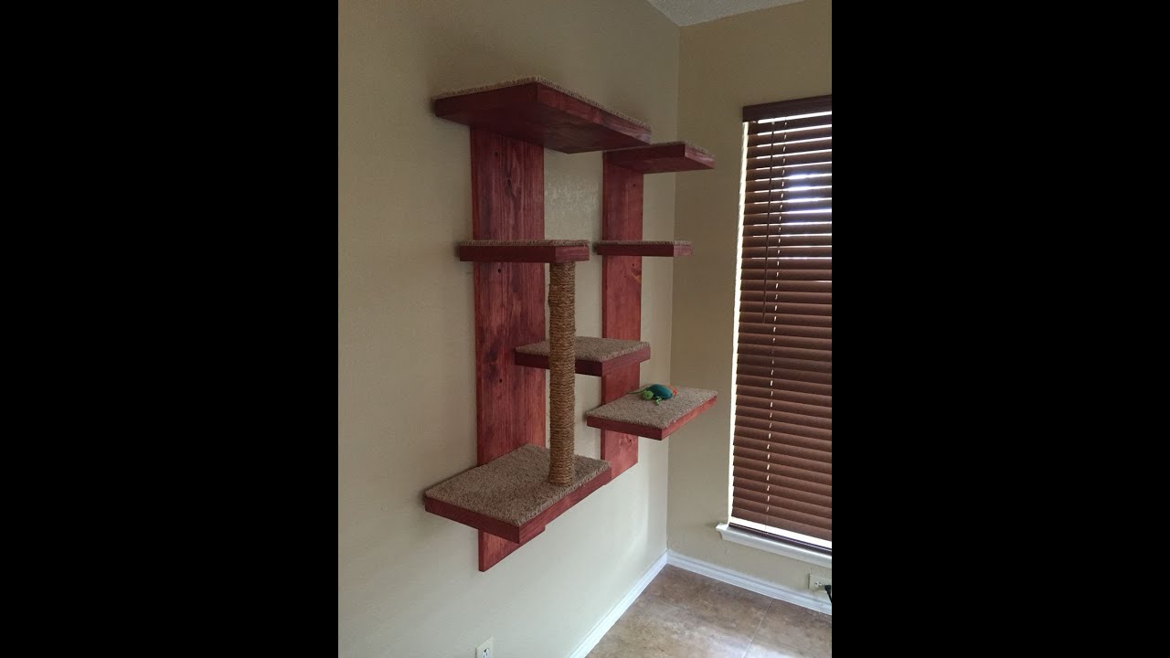 How to build a wall mounted cat tree - YouTube