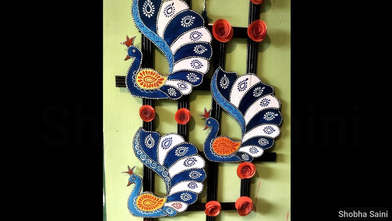 Amezing Hand Craft work making cardboard Peacock 🦚 shobha saini - YouTube