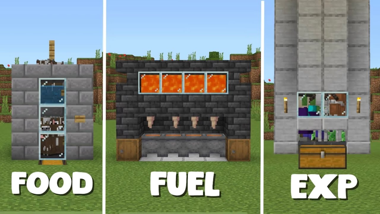 +3 Easy Basic farm MUST HAVE in your Minecraft World - YouTube