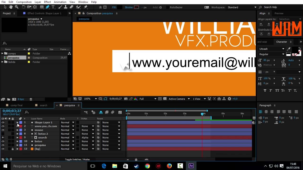 After Effects:Tutorial Barra de Pesquisa Animada (Flat Design) - YouTube