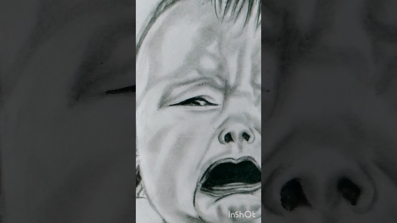 # sketch of sad child 😧#realistic sketch#drawing# #graphite work ...