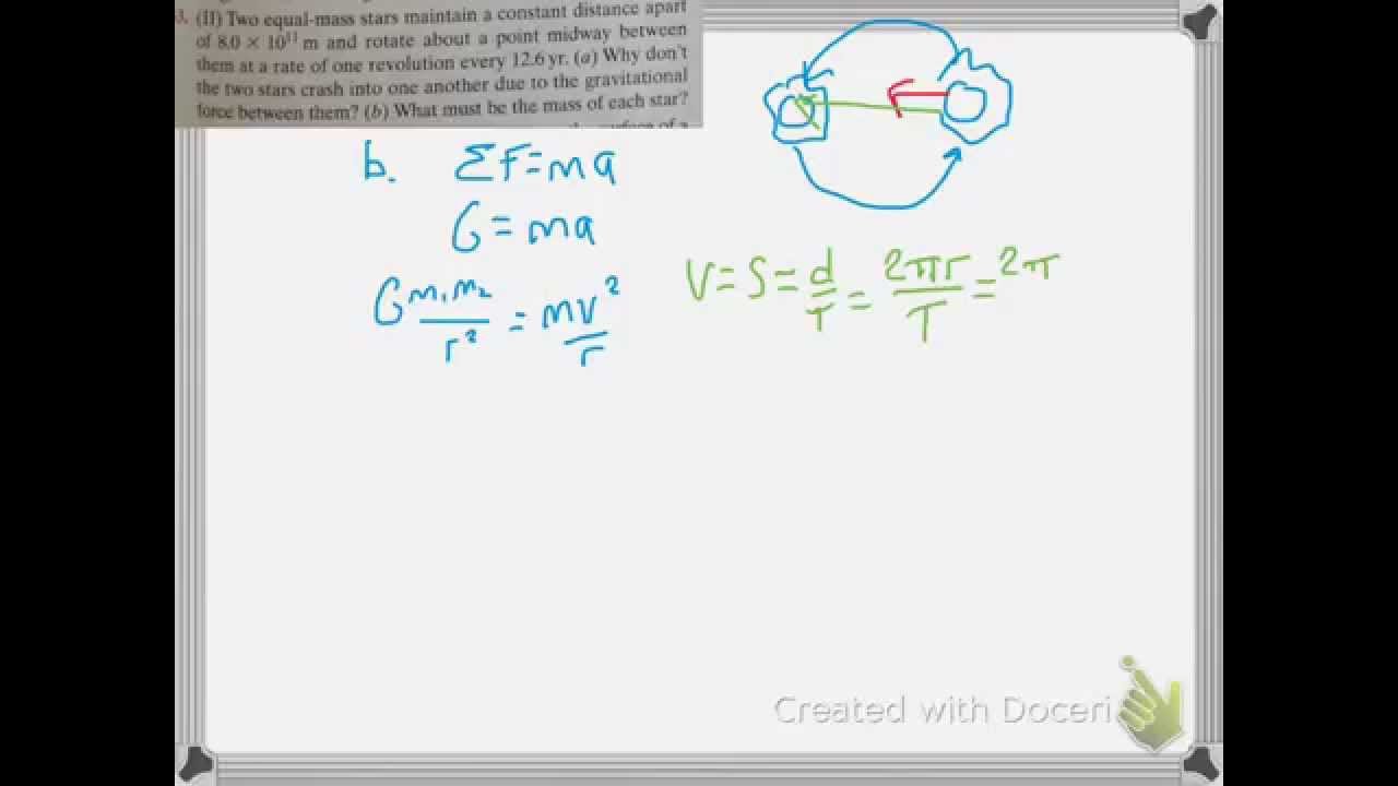 Mass of Binary Star System - Gravitation Satellite - YouTube