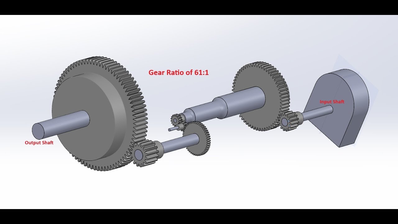61:1 Gear Ratio Transmission on SolidWorks - YouTube