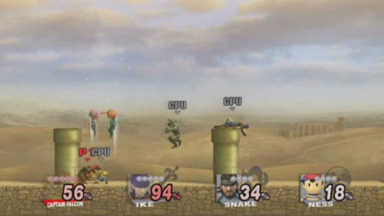 Super Smash Bros Brawl - Captain Falcon vs. Snake vs. Ness vs. Ike ...