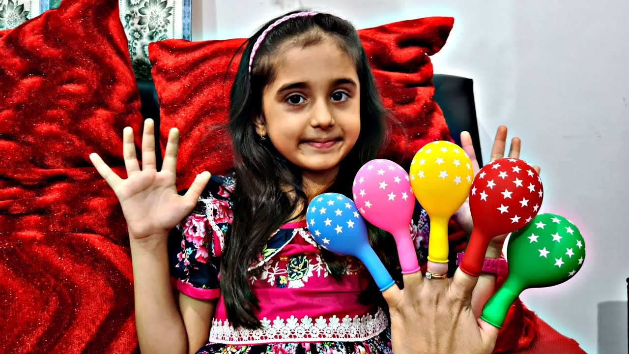 Learn Colors with Finger Balloons 😍 - Nursery Rhymes - YouTube