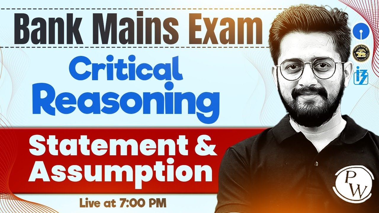 Mains Reasoning | Statement and Assumption Reasoning | Critical Reasoning | by Sachin Sir - YouTube