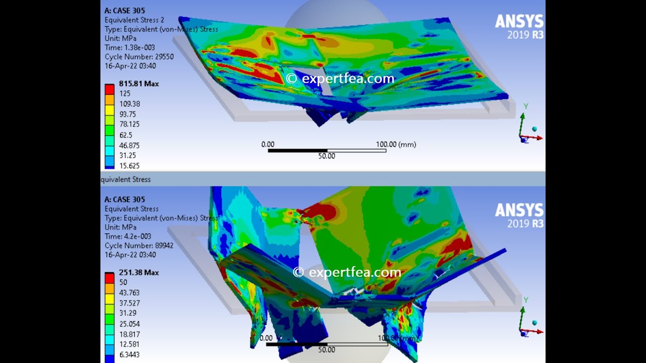 Breaking simulation of simply supported thick float glass pane - ANSYS ...