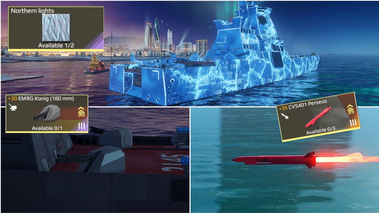 Modern Warships Project 2145 dual emrg konig cannon 4 missiles CVS401 ...