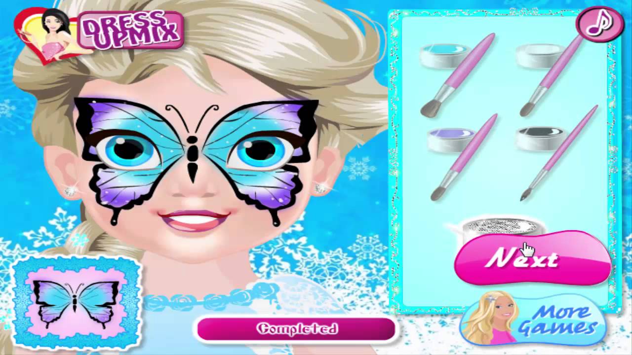 Disney Princess Elsa Frozen Butterfly Face Art - Princesas Magic Clip ...