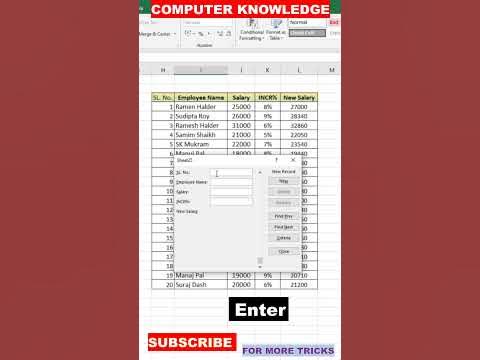 Excel short tricks//Data entry Shortcut Form #excel #exceltips #computer - YouTube