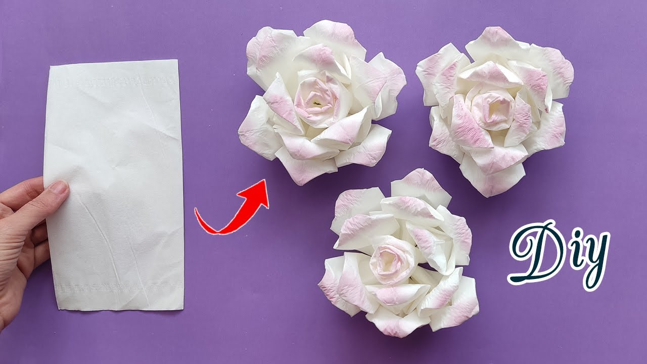 DIY rose from tissue paper 🏵 | Ideas for making roses from tissue paper ...