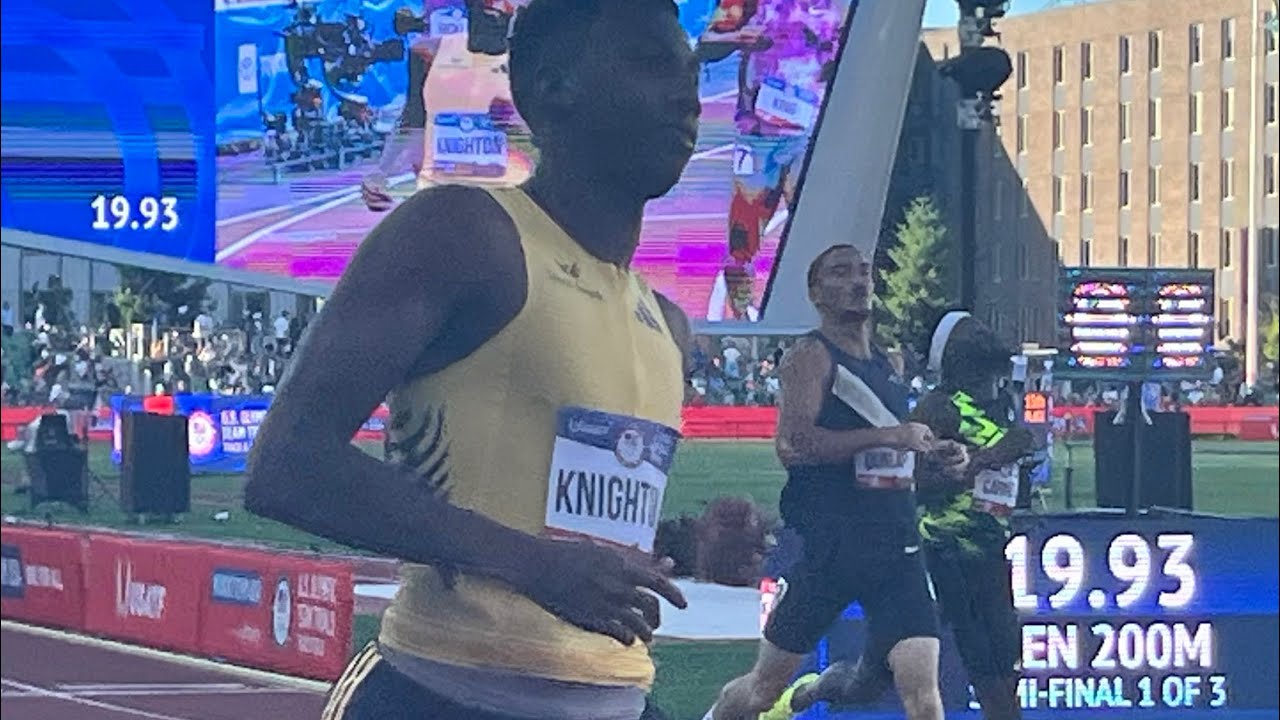 Men’s 200m Semifinal Heat 1, 2024 U.S. Olympic Trials, Erriyon Knighton ...