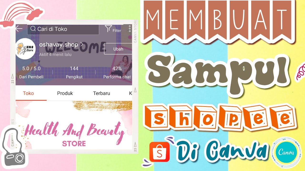 CARA MEMBUAT BANNER / SAMPUL SHOPEE DI CANVA - YouTube