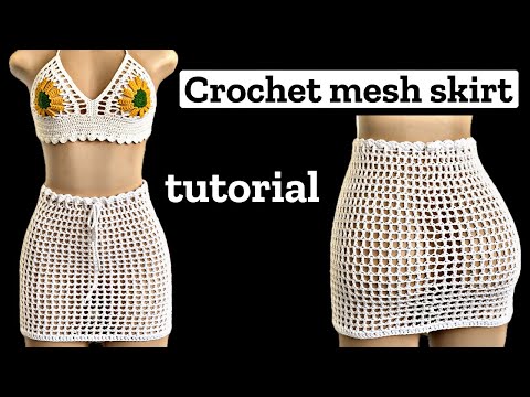 Quick and easy Crochet mini mesh skirt tutorial