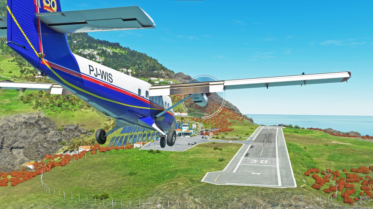 Landing on the Worlds Shortest Commercial Runway, Saba Airport ...