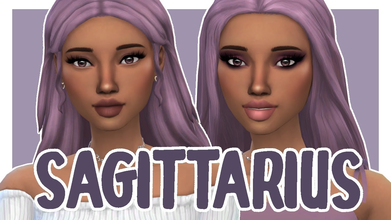 Sagittarius ♐🔮 || Sims 4 Create a Sim + Full CC List || Zodiac Signs ...