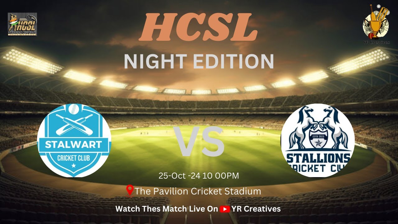 HCSL - 39 Night Edition { Stalwart Cricket Club vs Stallions Cricket ...