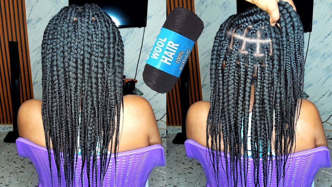 OMG😱 She Asked For Loose Fluffy Braids Using Brazilian Wool - YouTube