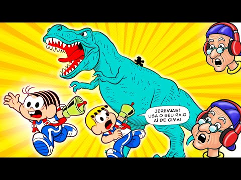 turma da mônica gibi | historinhas de dinossauros com Vovô Moleque