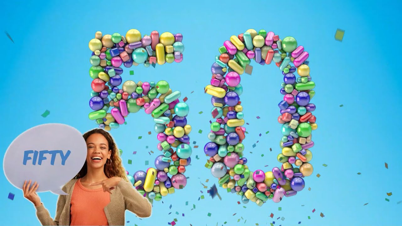 Simple Counting 1-50 For Kids | Counting and Spelling 1-50 | Count ...