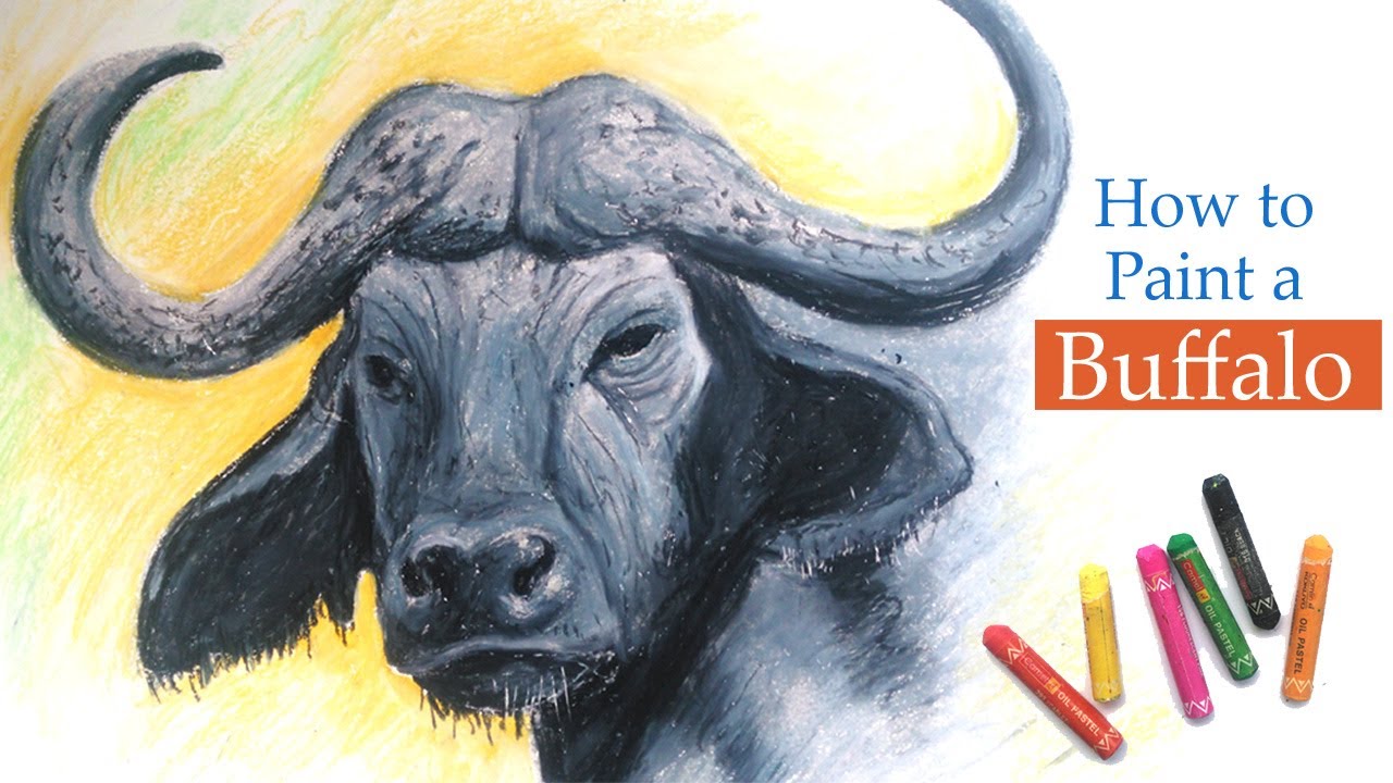 Buffalo Painting | How to paint a buffalo | Animal Painting | Buffalo ...