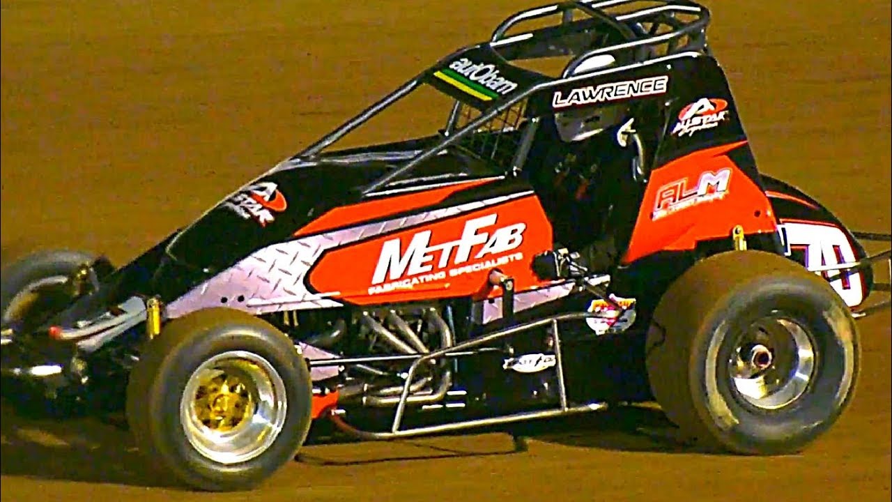 Wingless Sprints Heat 2a Peter Merrett Trophy Simpson Speedway 7-4-2018 ...