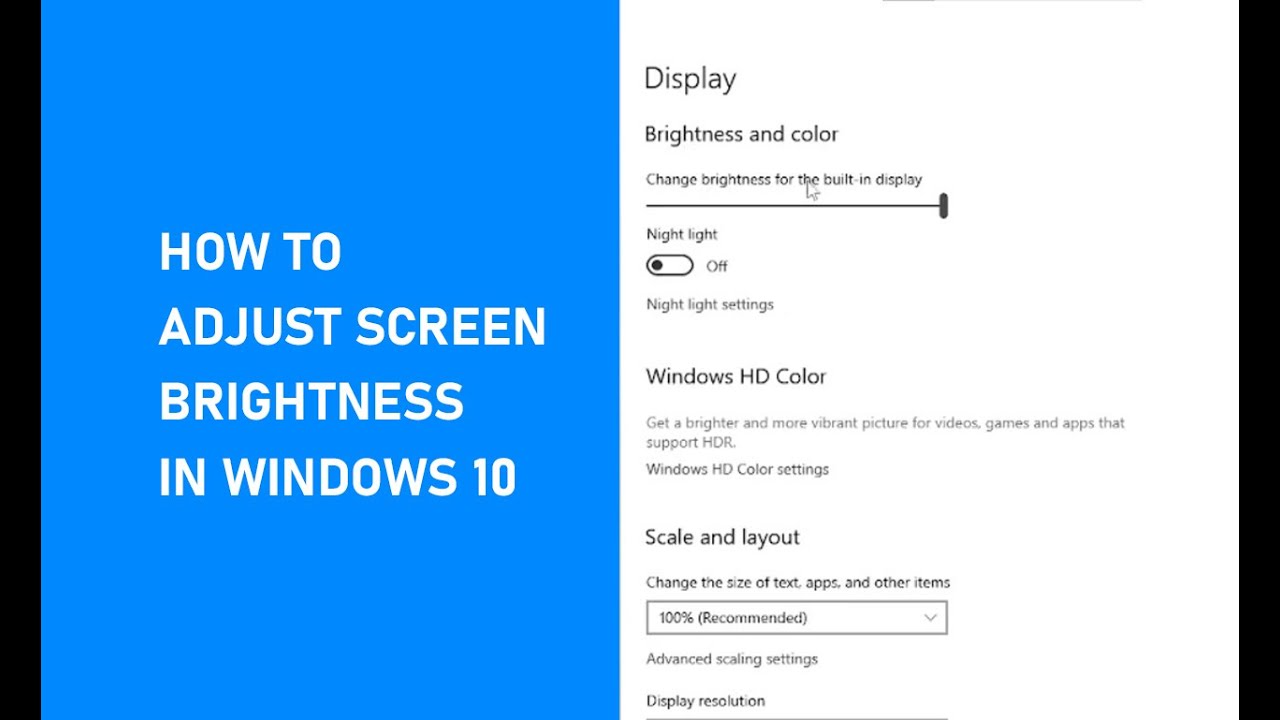 How to Adjust Screen Brightness in Windows 10 - Fixed - YouTube