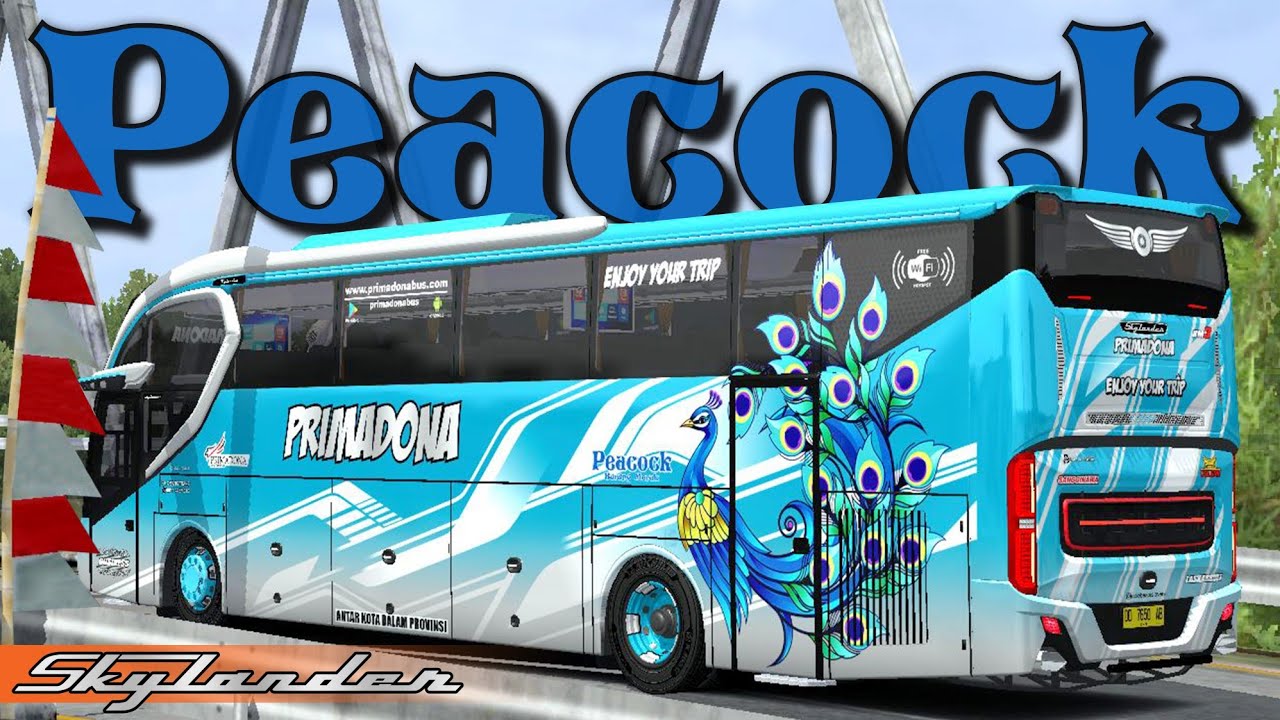 Mod Skylander R22. Livery Primadona Merak Peacock. Bussid - YouTube