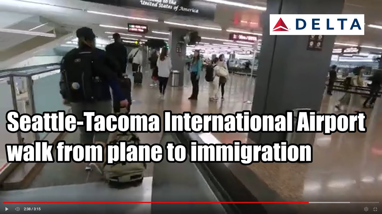 Arrival at Seattle Tacoma International Airport from plane to ...
