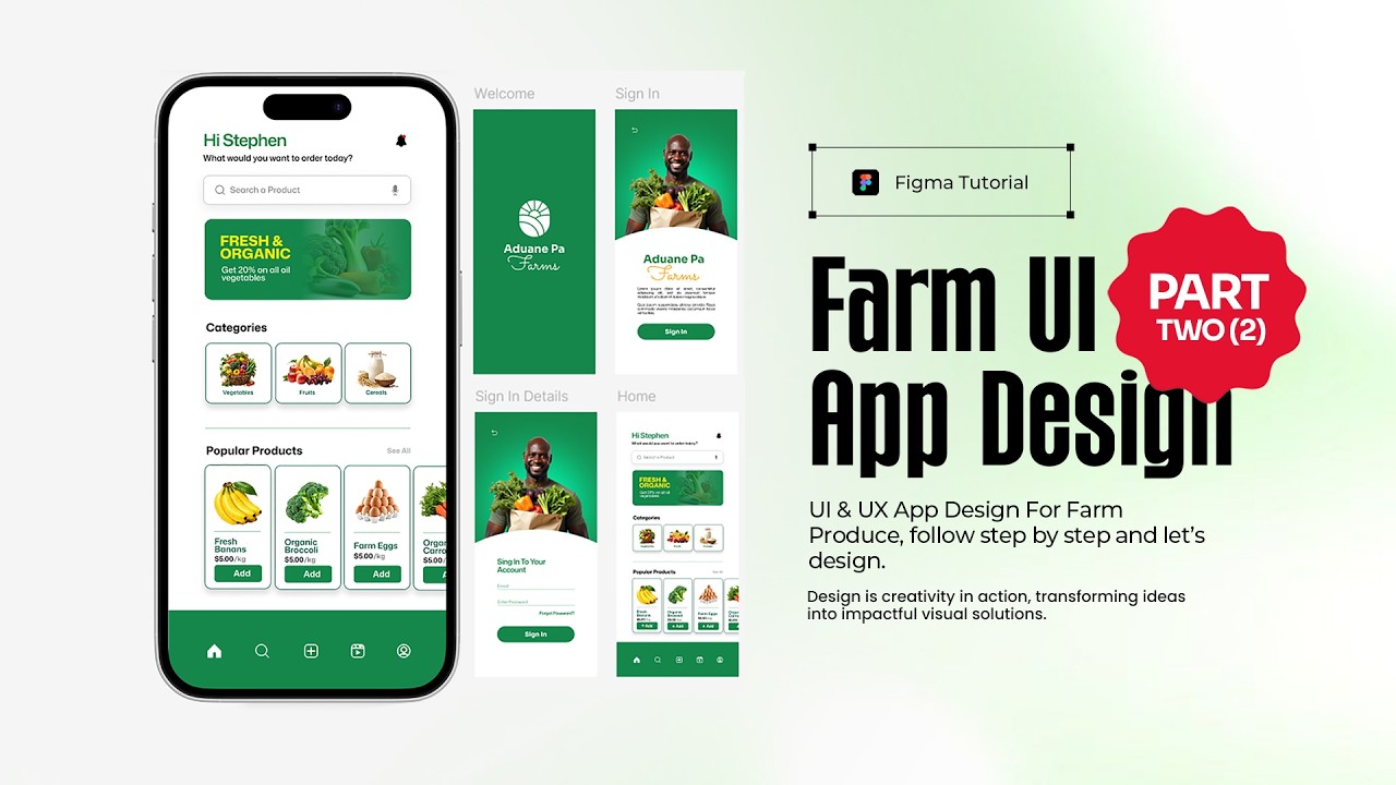 Farm Mobile App UI Design in Figma Part 2 | Secret UI Design Tips - YouTube