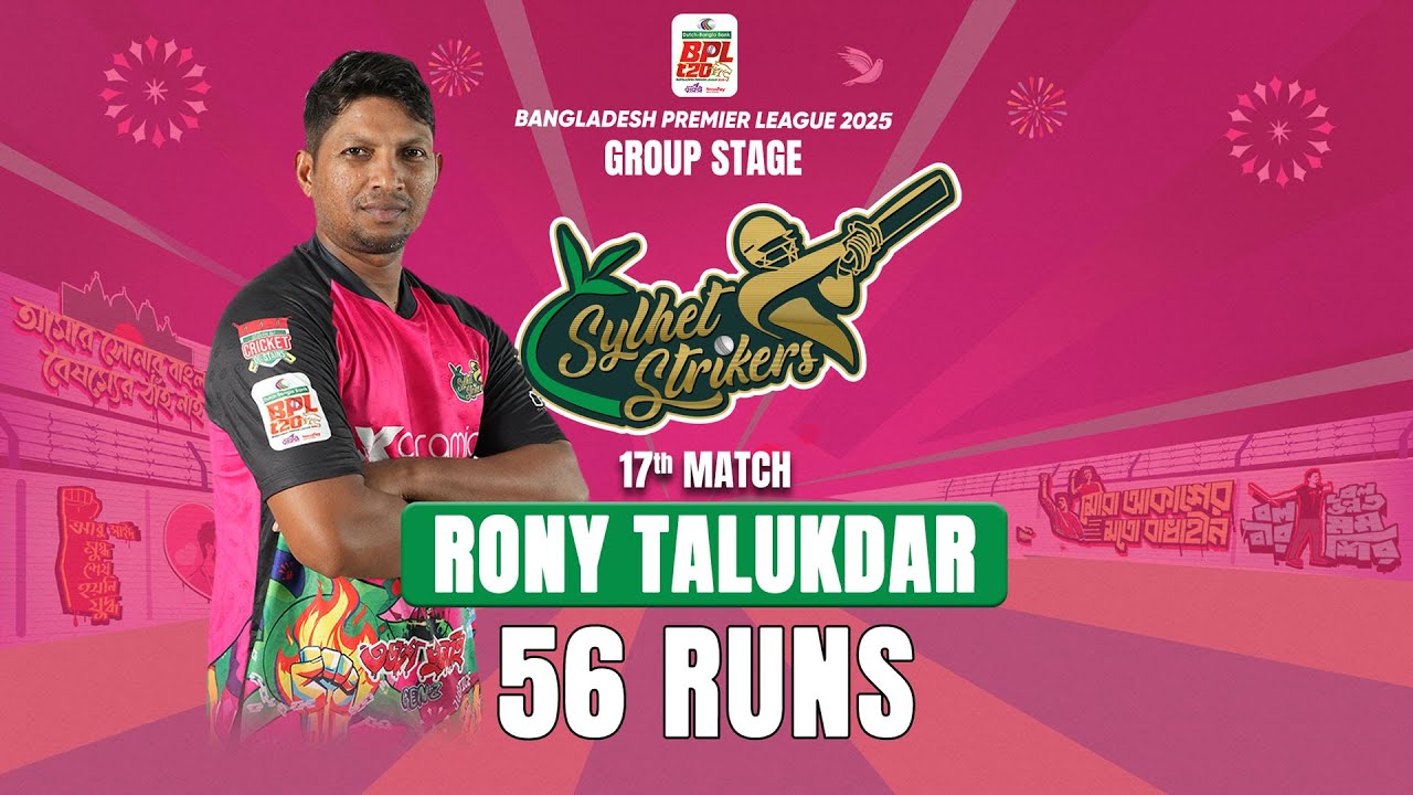 Rony Talukdar's 56 Runs against Khulna Tigers || 17th Match || BPL 2025 ...