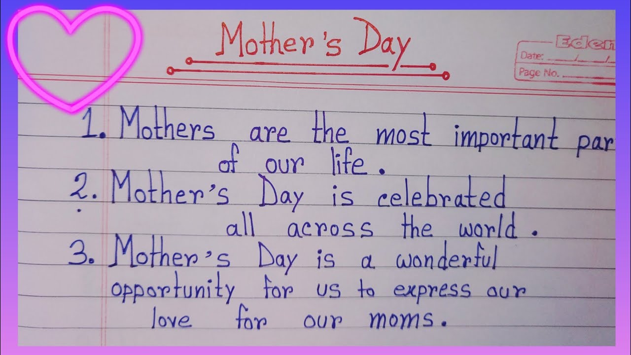 10 lines on mother's day in english/sassy on mother's day/Mother's day ...