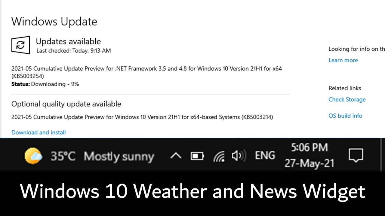 Windows 10 Weather Widget | News & Interest Option in New Update - YouTube