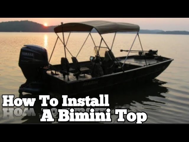Jon Boat Canopy Tops VEVOR 4 Bow Bimini Top Boat Cover, Detachable