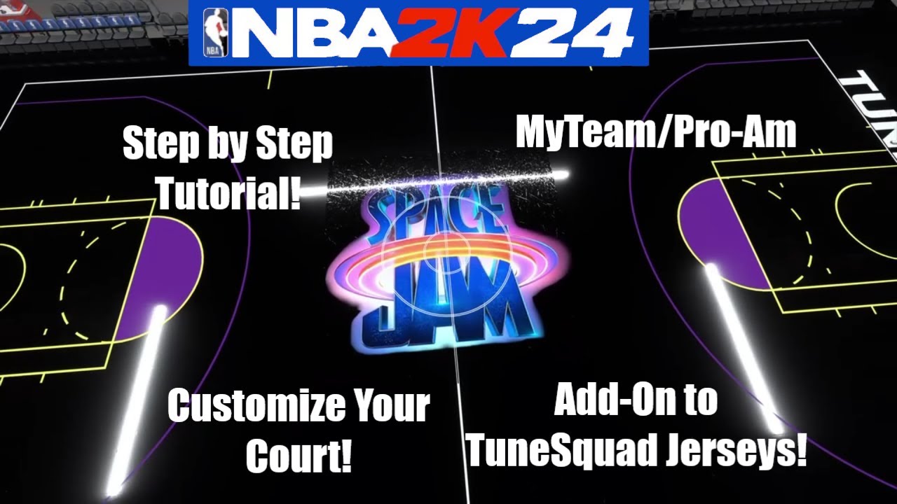 NBA 2k24 - MyTeam/Pro-AM Space Jam Court Tutorial - YouTube