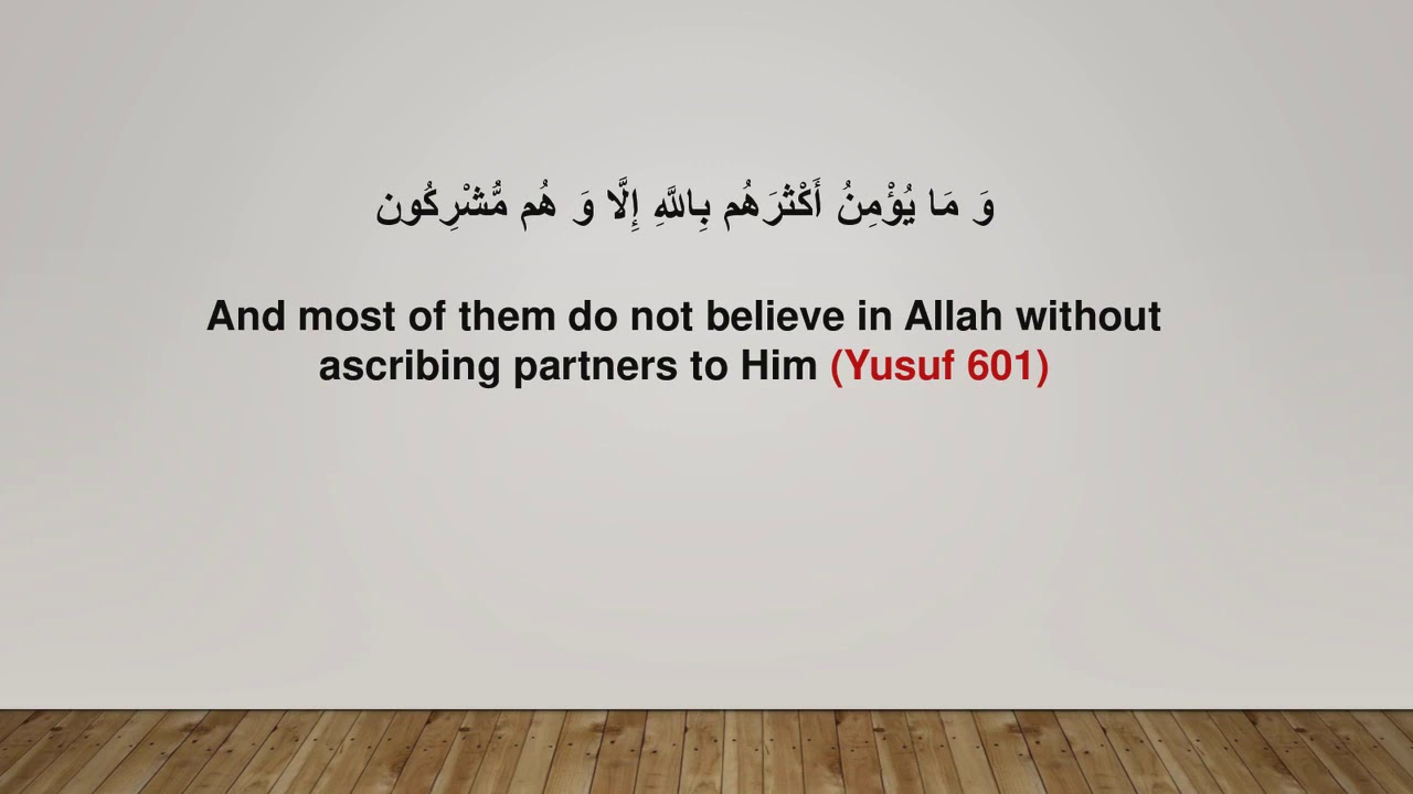 Understanding the Hidden Shirk Polytheism by Dr Syed Nasir Zaidi - YouTube