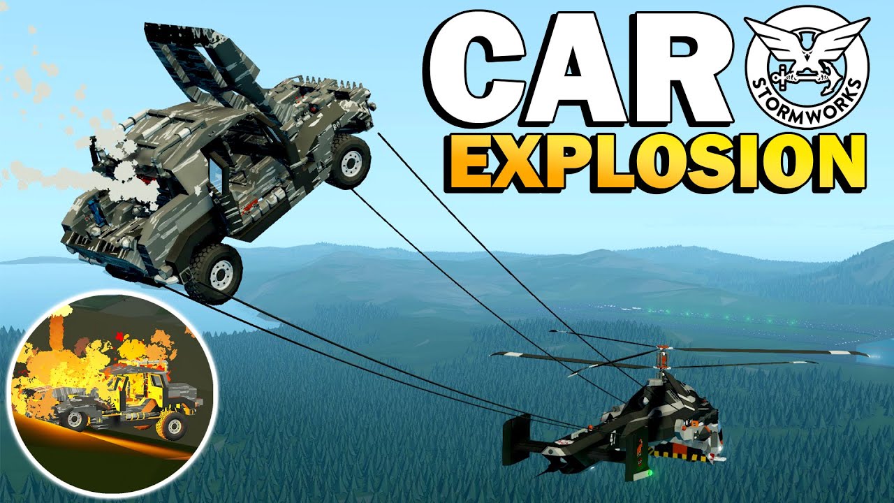 Car EXPLODES Awesome Helicopter Recovery! - Stormworks: Build and ...