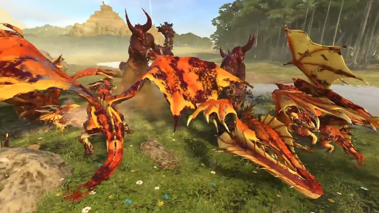 19 Beastmen Giants VS 19 Sun Dragons - Total War: Warhammer 2 - YouTube