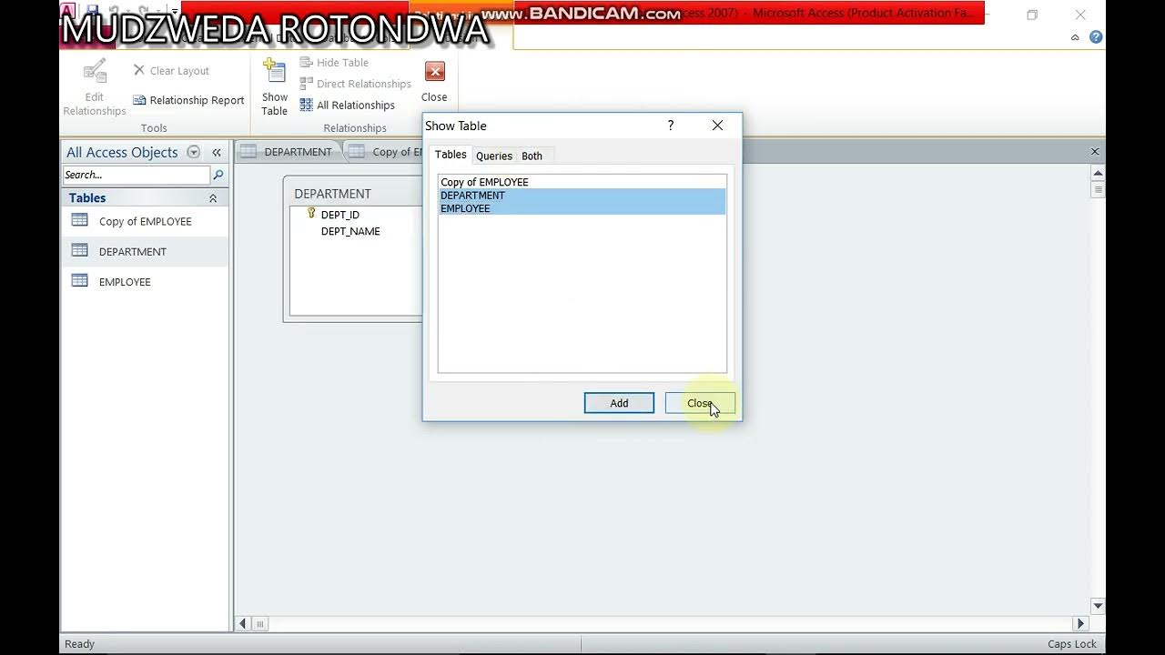 How to create a relationship on a MS Access database (1 to many ...