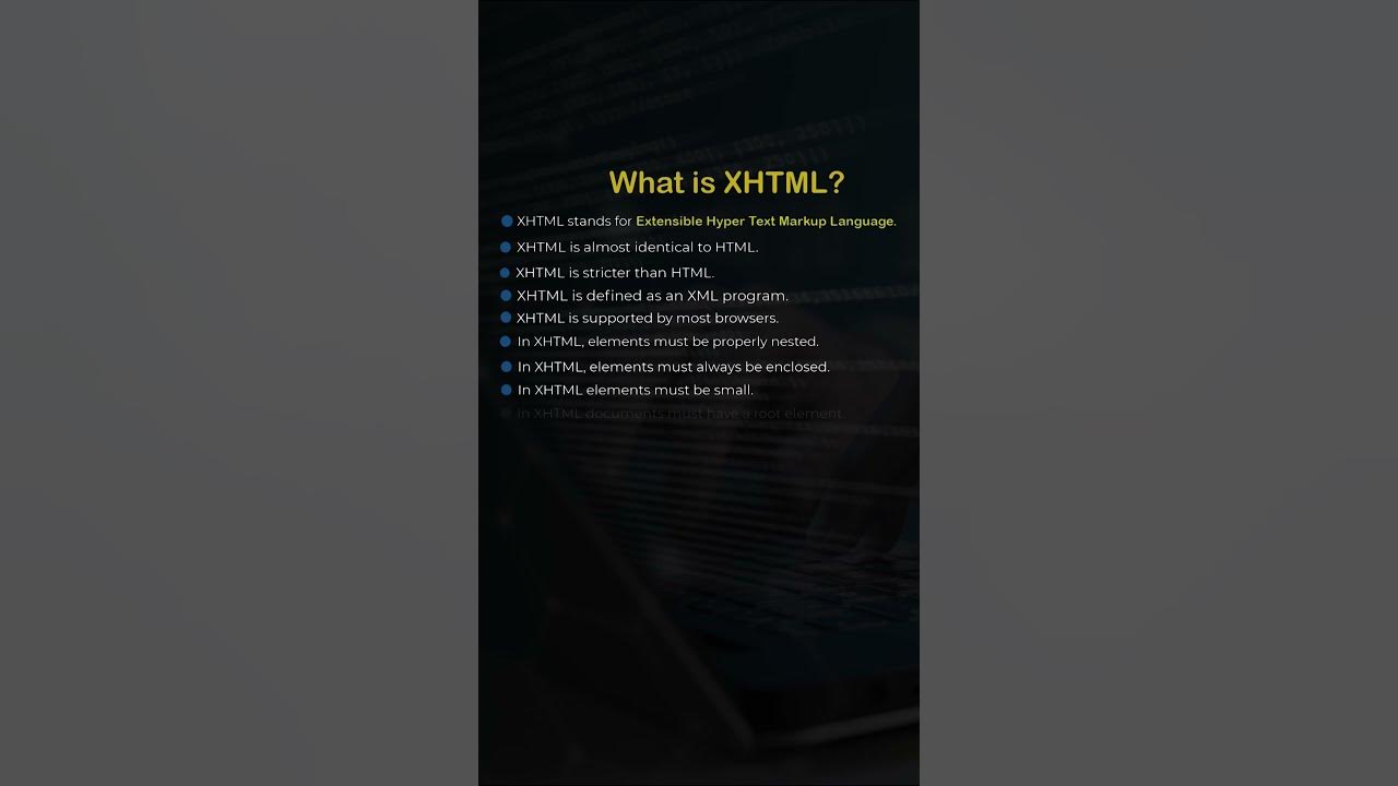 What Is Xhtml Xhtml Html Htmlcoding Htmlforbeginners Html5 Webdesign Htmltutorial 