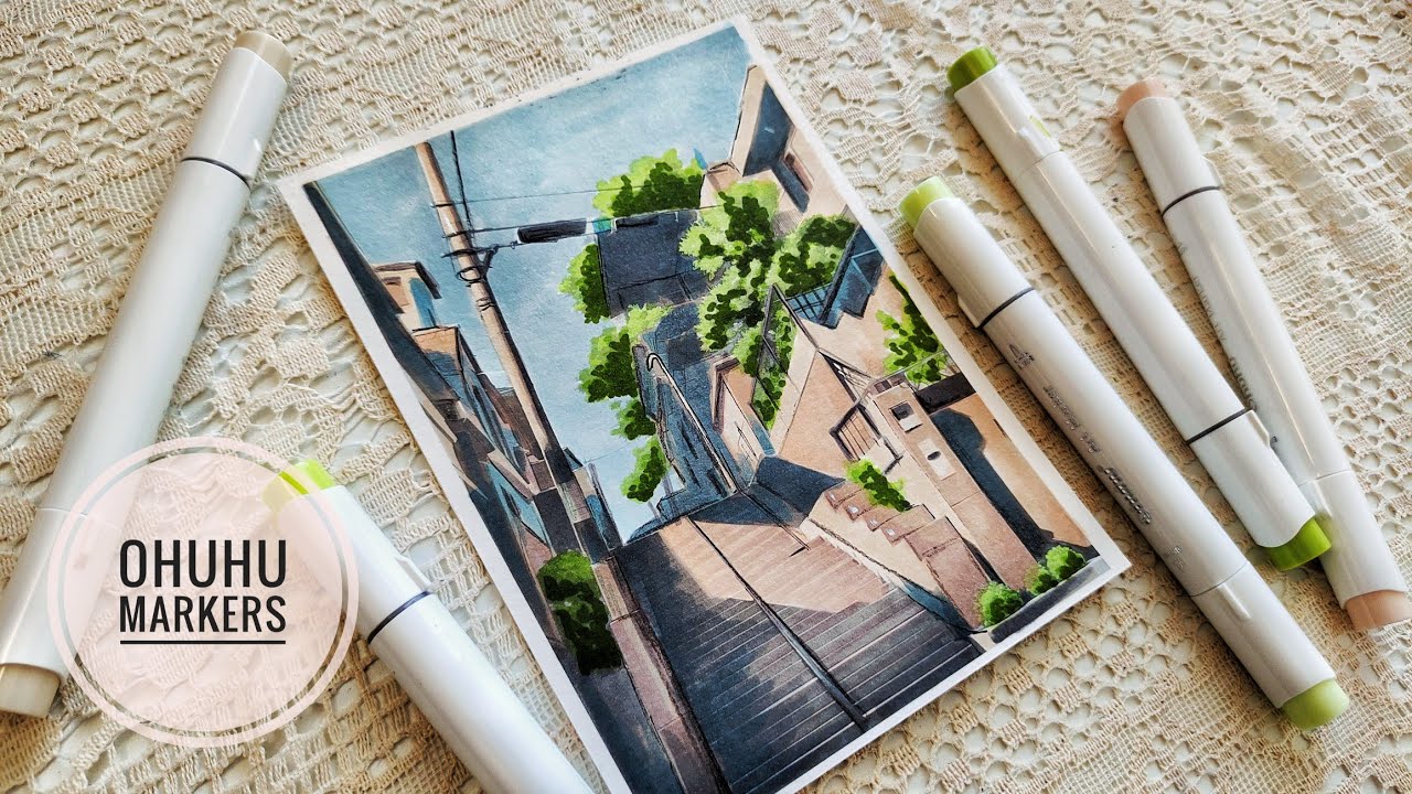 Markers coloring Page Greyscale | relax video, ohuhu Markers - YouTube