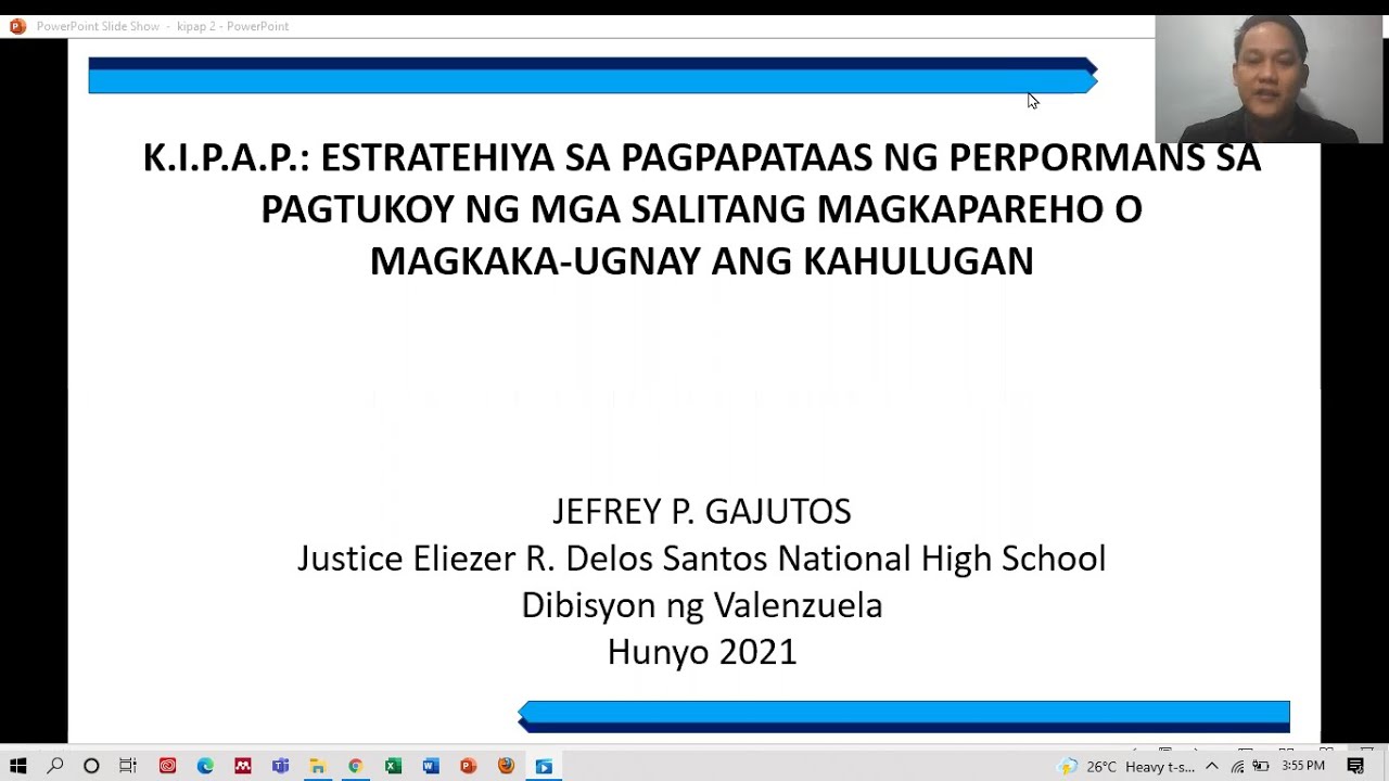Action Research Presenter (Filipino)- Pambansang Seminar-Workshop 2021 ...