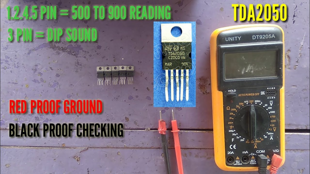 HOW TO CHECK TDA2050 IN MULTIMETER || TDA2050 CHECKING. - YouTube