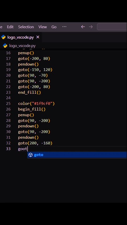 Draw Visual Studio Code Logo Using Python Turtle #python #shorts #vscode - YouTube