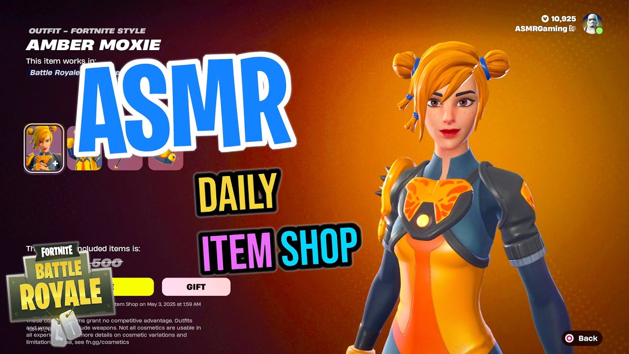 ASMR Fortnite Shop NEW Amber Moxie Skin! Daily Update 🎮🎧 Relaxing ...