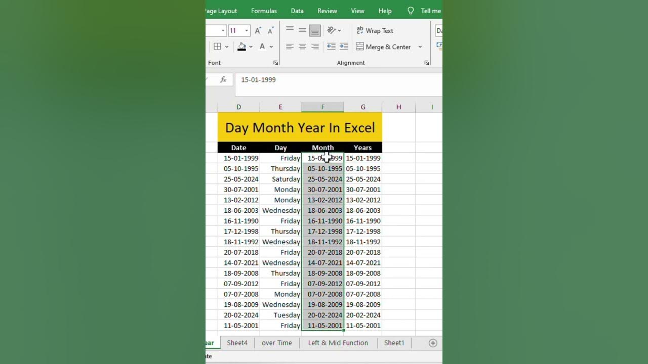 Day Month Years in Excel #excel #excelshorts #microsoftoffice #exceltutorial #exceltricks # ...