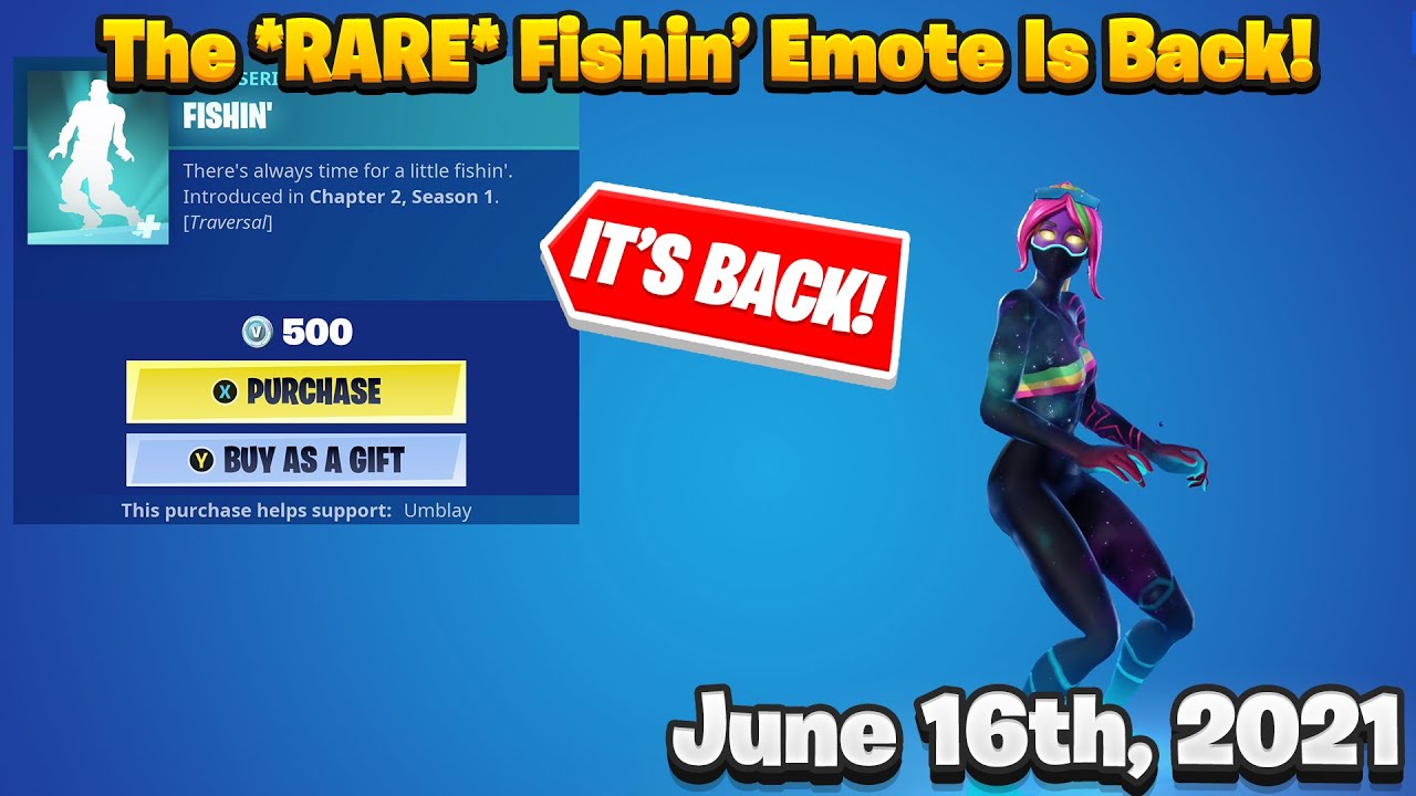The *RARE* Fishin' Emote Is Back! | Fortnite - Item Shop [June 16th ...
