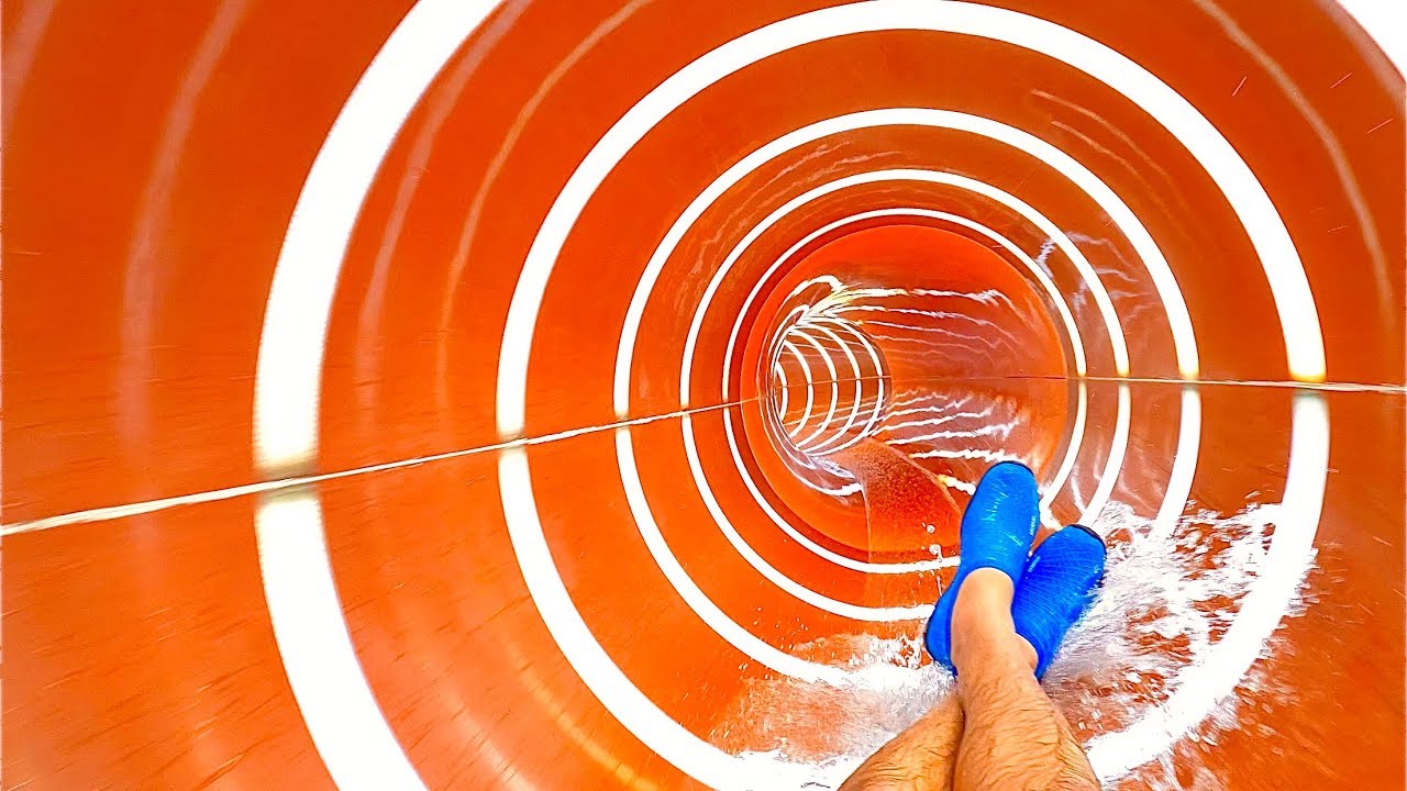 Orange Tube Water Slide at Cartoon Network Amazone Waterpark - YouTube