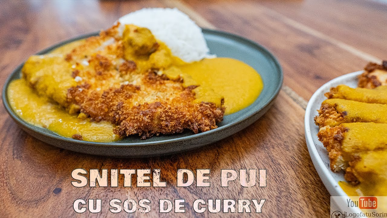 Snitel de pui crocant cu sos de curry- reteta video pas cu pas - YouTube